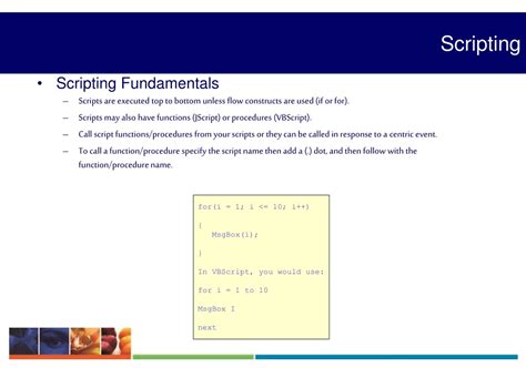 ppt new scripting editor for centric 8 vbscript and jscript support powerpoint presentation