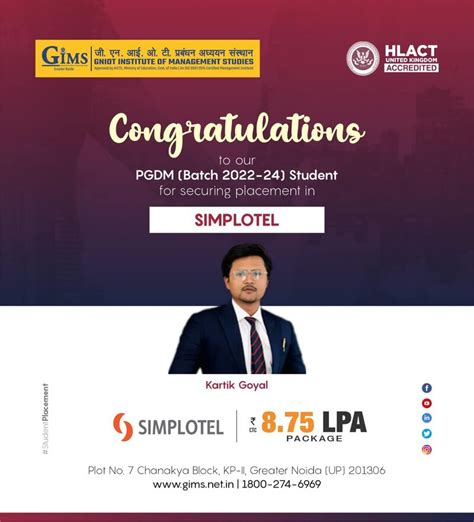 Dr Nishant Kumar Singh On Linkedin Placementsuccess Gniotpgdm Futureleaders