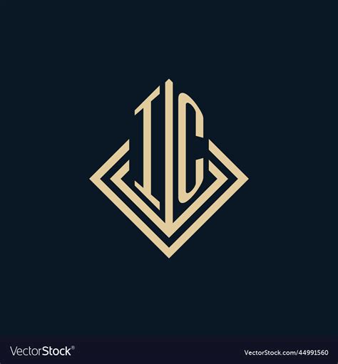 Initials Ic Logo Rhombus Lines Shape Style Luxury Vector Image