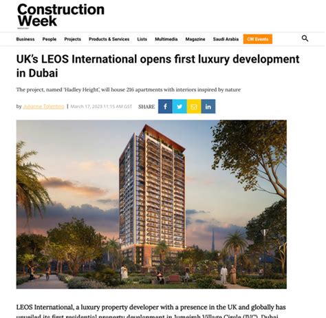 Uks Leos International Opens First Luxury Development In Dubai Leos Developments
