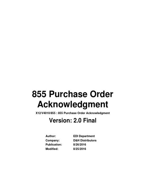 Edi Guides Customer Implementation Guide 855 4010 Download