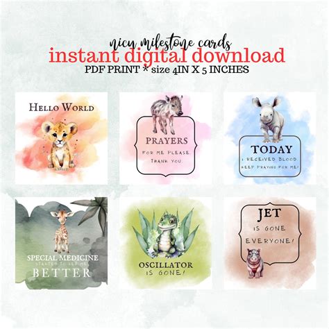 Nicu Milestone Card Or Crib Cards For Preemie Nicu Mom T Or Nicu