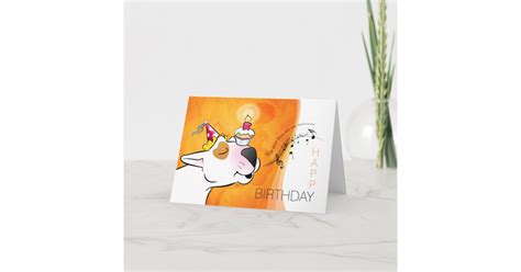 Bull Terrier Cartoon Card Happy Birthday Zazzle