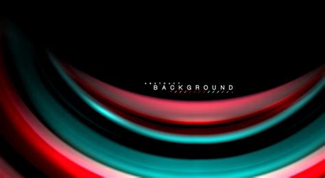 검은 배경에 초록 물결 라인 유체 레인 보우 스타일 컬러 줄무늬 프레 젠 테이 션 애플 리 케이 션 배경 배너 또는 포스터에 대