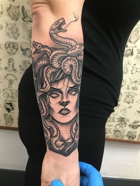 Black And Grey Medusa Tattoo By Scotty Medusa Tattoo Tattoos Skull