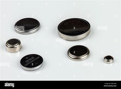 Set Of Lithium Button Cell Batteries Stock Photo Alamy