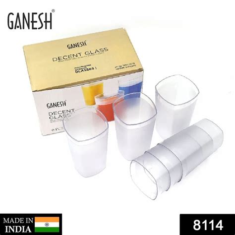 8114 Ganesh Decent Glass 350ml Set Of 6 At ₹ 12300 Glass Sets Id