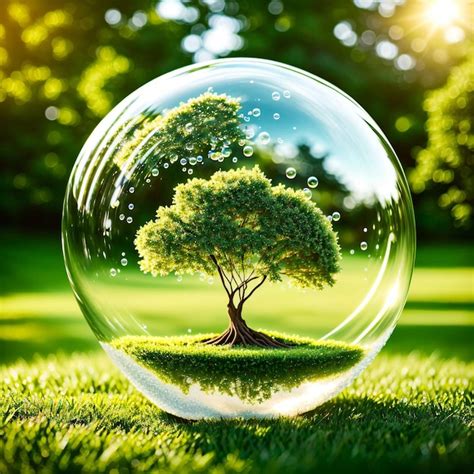 Premium Ai Image Tree Inside A Bubble