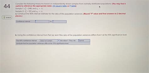 Solved 44 Consider The Following Measures Based On