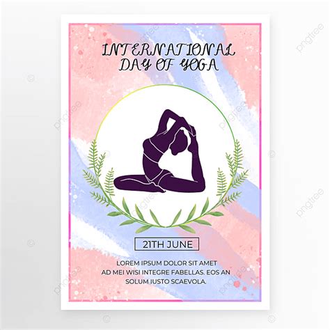 실루엣 일러스트 국제 요가 데이 포스터 템플릿 Psd 다운로드 디자인 자료 다운로드