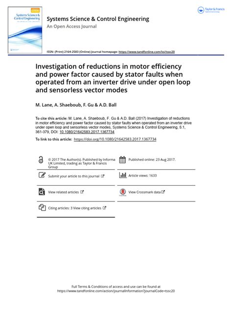 Reductions In Motor Efficiency And Power Factor Caused By Stator Faults Inverter Drive Pdf