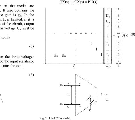 Figure From Modified Nodal Analysis Formulation Of Operational Transconductance Amplifier