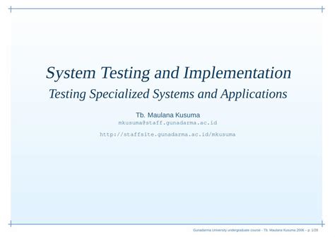 Pdf Specialized Systems Testing Dokumentips