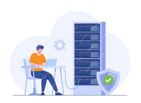 Premium Vector Data Server Concept Storage Technology Cloud System Database Template Of People