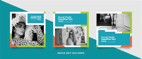 미니멀리스트 소셜 미디어 게시물 템플릿 모음 프리미엄 벡터