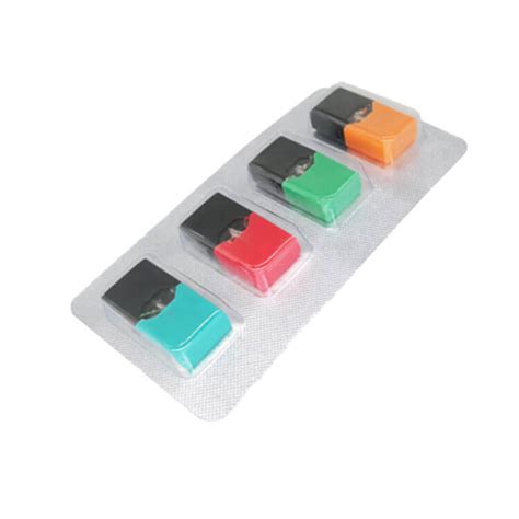 Customized Cbd Cartridge Clam Shell Box Empty Four Pods Blister Pvc Plastic Packaging Box For