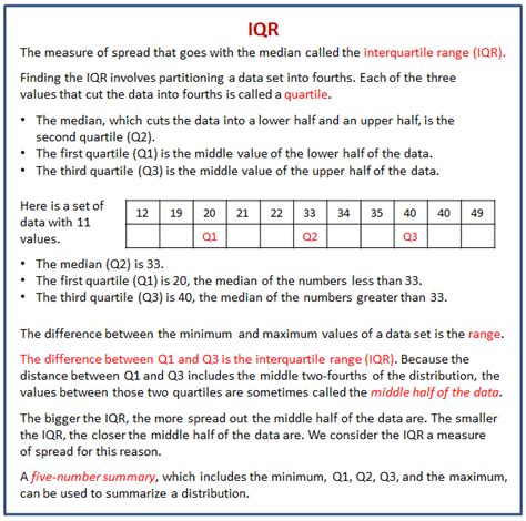 Quartiles And Interquartile Range