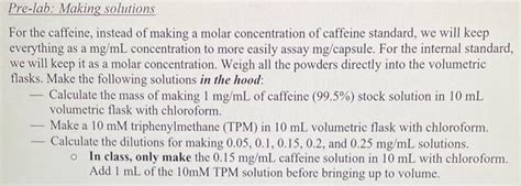 Solved Pre Lab Calculationsdo All The Calculations For