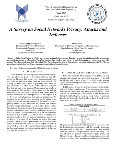 Pdf A Survey On Social Networks Privacy Attacks And Defenses