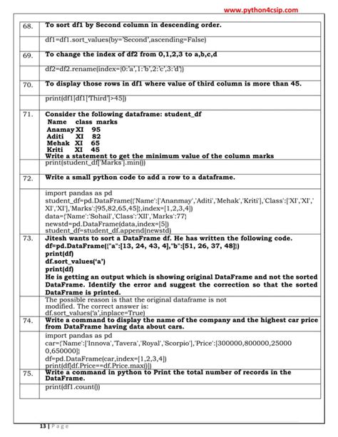 Worksheet Python Pandas Numerical Py Pdf Pdf