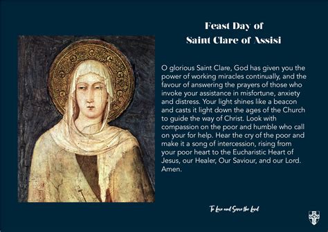 Celebrating The Feast Of Saint Clare Of Assisi A Life Of Radical