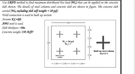 answered use lrfd method to find maximum distributed live load w₂