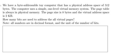 Solved We Have A Byte Addressable Toy Computer That Has A