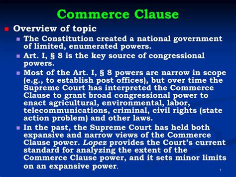 Ppt Commerce Clause Powerpoint Presentation Free Download Id6596282