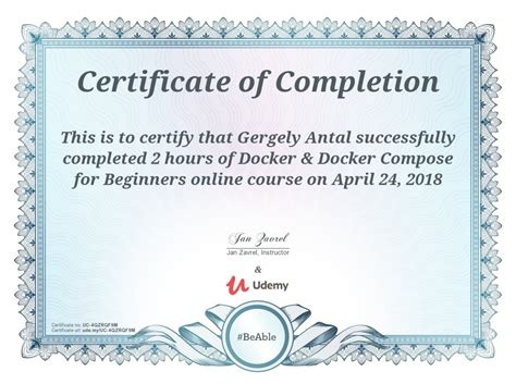 Gergely Antal On Linkedin Completion Certificate For Docker And Docker