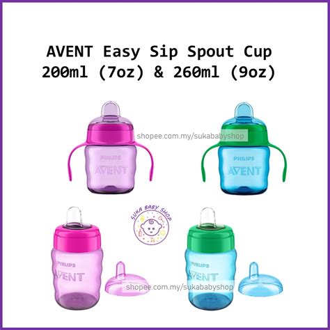 Philips Avent Easy Sip Spout Cup 200ml 7oz And 260ml 9oz Shopee