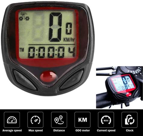 หน้าจอ Lcd แบบมีสายจักรยานจักรยานรอบคอมพิวเตอร์วัดระยะทางเครื่องวัดความเร็ว Lcd กันน้ำ14ฟังก