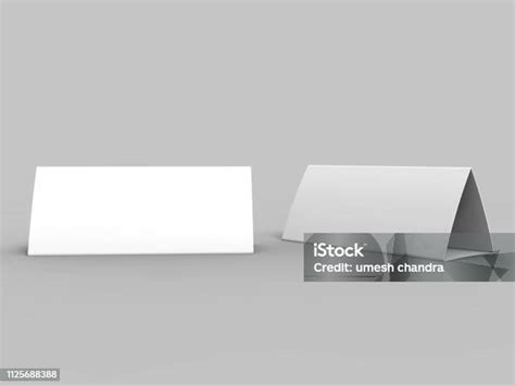 빈 및 흰색 프로 모션 테이블 발음과 테이블 텐트 3d 모의 업 렌더링 종이에 대한 스톡 사진 및 기타 이미지 종이 텐트 형판 Istock