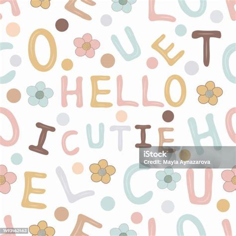 아이들의 귀여운 편지와 요소 원활한 패턴 귀여운 남자 반복 종이 어린이 배경입니다 섬세한 반복 인쇄 텍스타일 디자인 0명에 대한 스톡 벡터 아트 및 기타 이미지 Istock