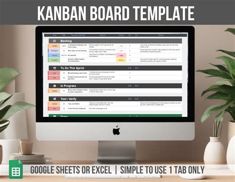 Kanban Board Excel Template Task Tracker Project Management Gantt Chart To Do List