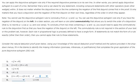Solved 4 Rules Of Implication Disjunctive Syllogism Ds