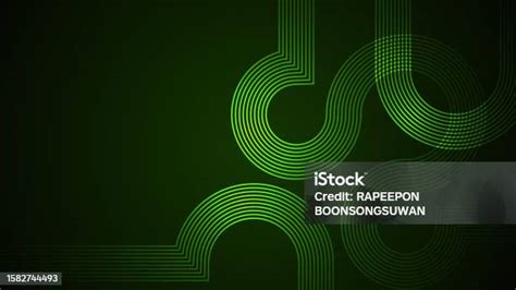 짙은 녹색의 추상적인 배경에는 구불구불한 스타일의 선이 주요 구성 요소입니다 추상적인에 대한 스톡 벡터 아트 및 기타 이미지 추상적인 녹색 0명 Istock