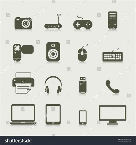 Electronics Hardware Icons Vector Illustration Stock Vector Royalty Free 398861206 Shutterstock