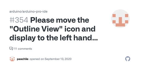 please move the outline view icon and display to the left hand side