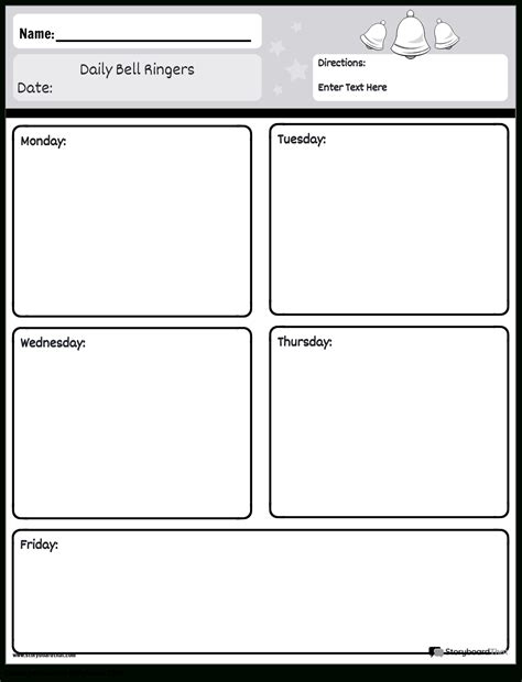 Printable Bellringer Template Rossy Printable