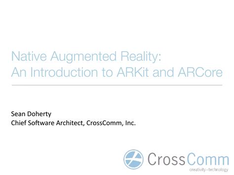 Native Augmented Reality An Introduction To Arkit And Arcore Pdf Augmented Reality