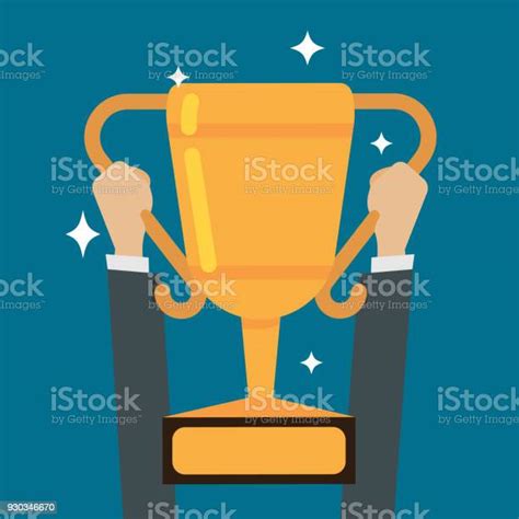 사업 두 손을 골드 컵 상 성공적 개최 벡터 일러스트 레이 션 Championship에 대한 스톡 벡터 아트 및 기타 이미지