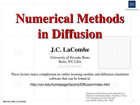 Ppt Numerical Methods In Diffusion Powerpoint Presentation Free Download Id 4494325