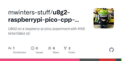 Github Mwinters Stuffu8g2 Raspberrypi Pico Cpp Sdk Play U8g2 On A Raspberry Pi Pico