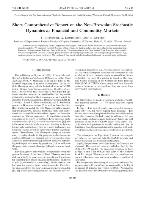 Pdf Short Comprehensive Report On The Non Brownian Stochastic Dynamics At Financial And