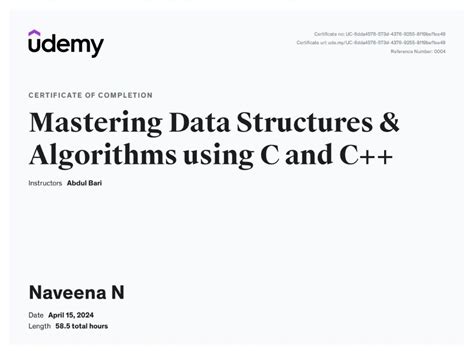 completed data structures and algorithms course naveena n posted on
