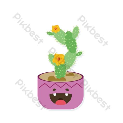 4400 자유형 화분에 심은 꽃 선인장 꽃 그림 일러스트 Png And Psd 무료 다운로드 Pikbest