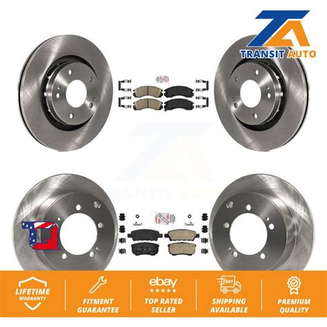 Front Rear Ceramic Pad And Disc Brake Rotor Kit For 2005 2006 Mitsubishi