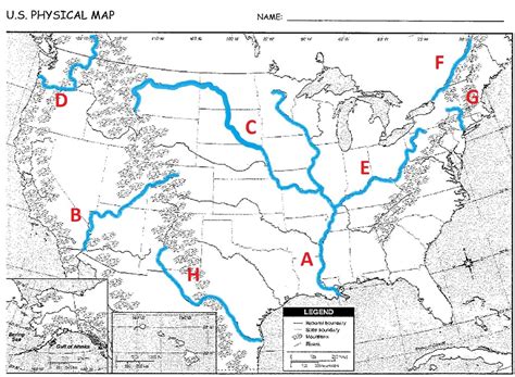Us Physical Map Label Worksheet