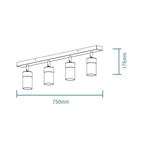 Crest 4 Light 240v Gu10 Ceiling Spotlight Bar Light White Ip65 Mlcs4