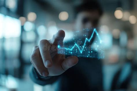 A Person Interacting With A Digital Graph Symbolizing Data Analysis